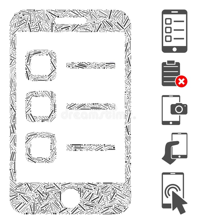 Mobile List Mosaic and Scratched Revised Watermark with Lines Stock ...