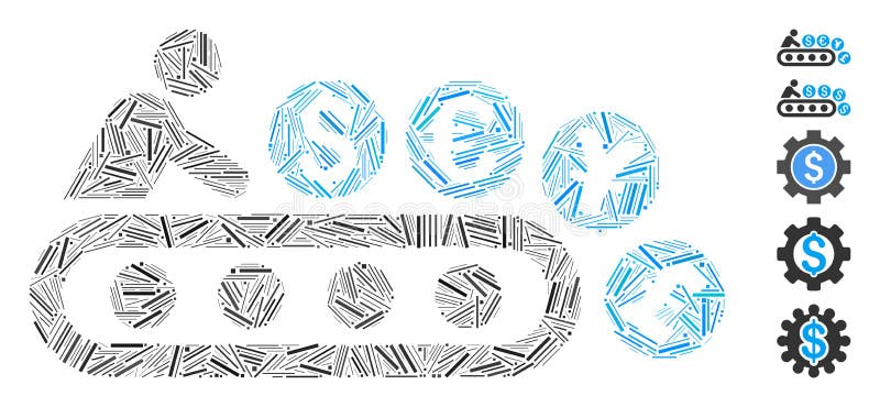 Line Mosaic Money Factory stock illustration. Illustration of hatch ...