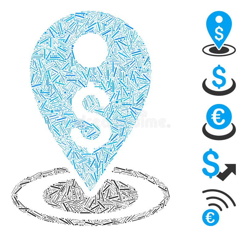 Line Mosaic Money Place Icon Stock Illustration - Illustration of ...