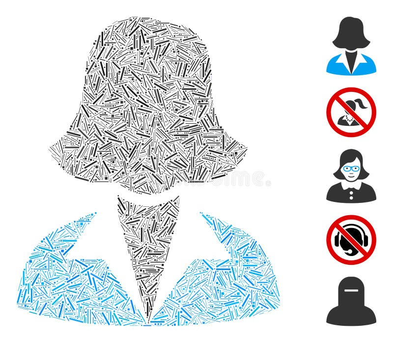 Line Mosaic Office Lady Icon Stock Illustration - Illustration of ...