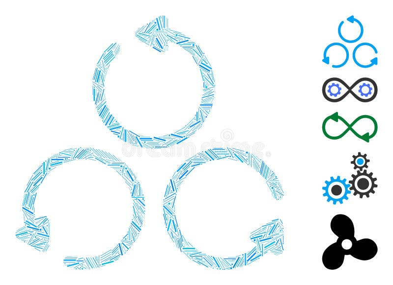 Line Mosaic Rotation Icon stock illustration. Illustration of ...