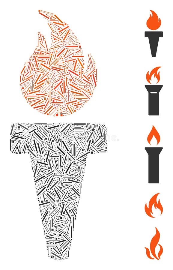 Line Mosaic Torch Fire Icon Stock Illustration - Illustration of power ...