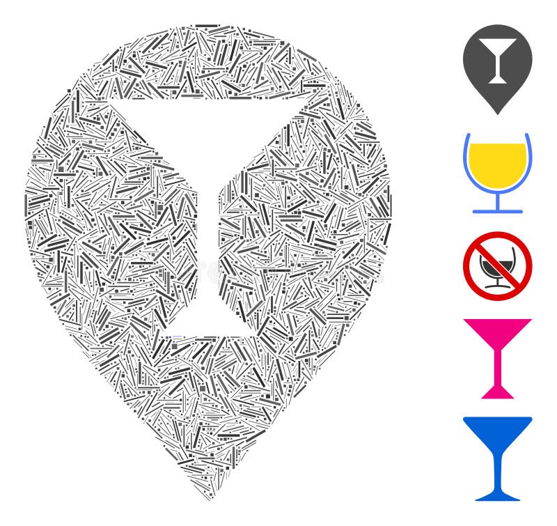 Line Mosaic Wine Bar Marker Stock Illustration - Illustration of ...