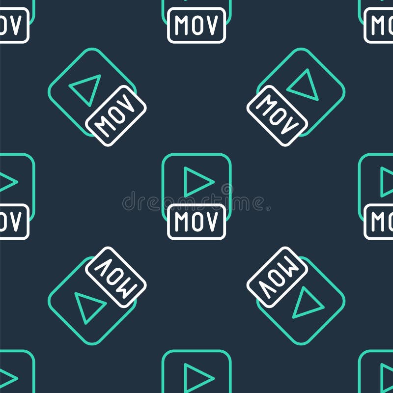 Line MOV File Document. Download Mov Button Icon Isolated Seamless ...