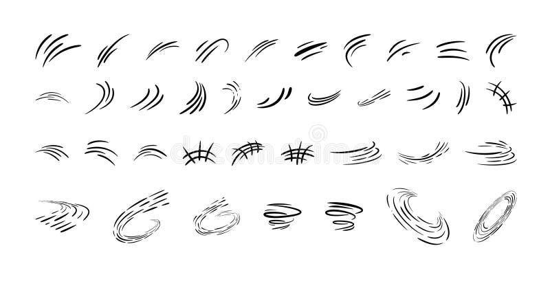 Line Movement Effect Cartoon Comic Anime Doodle Hand Drawn Vector ...