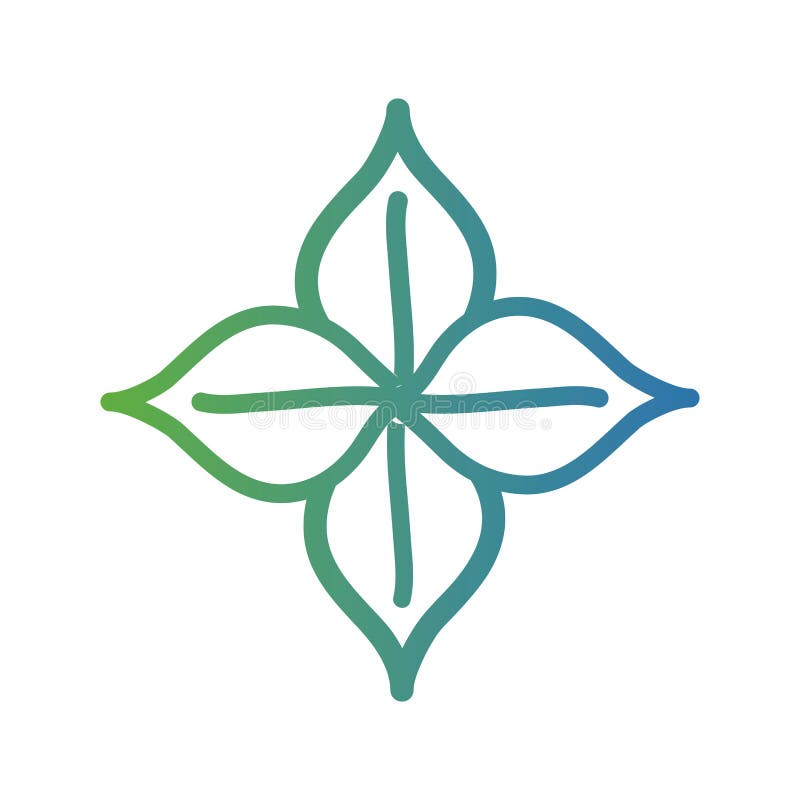 Line Natural Flowers with Petals Design Stock Vector - Illustration of ...