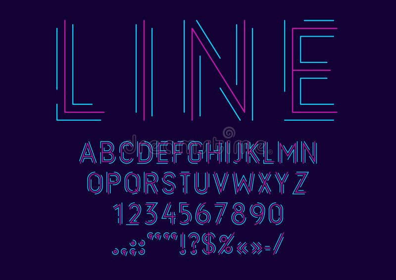 Line Neon Font, Modern Futuristic Type or Typeface Stock Vector ...
