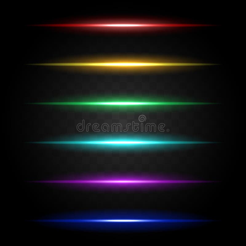 Glowing Lines of Light. Vector Set Stock Vector - Illustration of ...