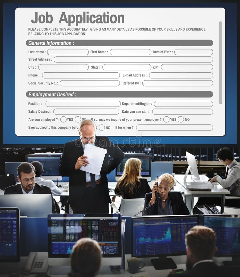 On-line-Netz Job Application Form Concept Stockbild - Bild von ...