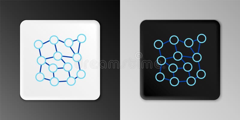 Line Neural Network Icon Isolated on Grey Background. Artificial ...