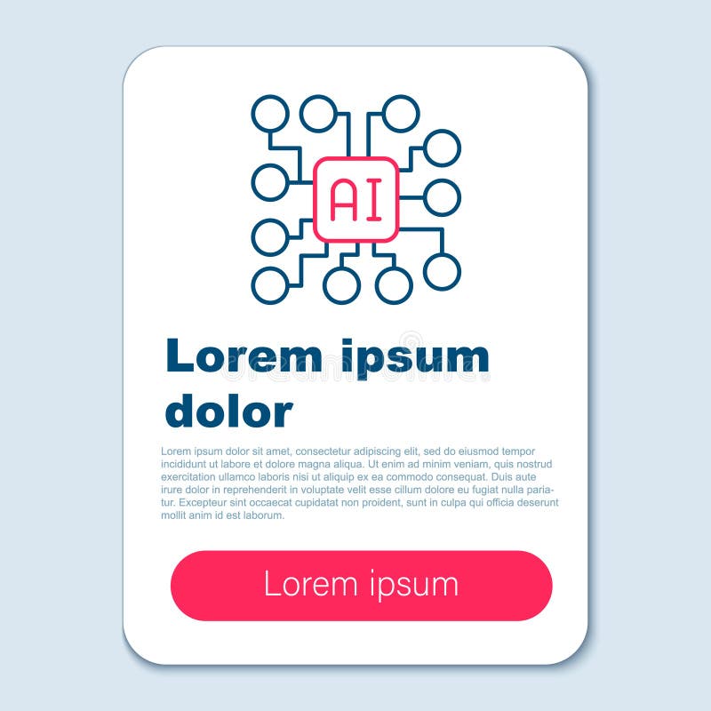 Line Neural Network Icon Isolated on Grey Background. Artificial ...