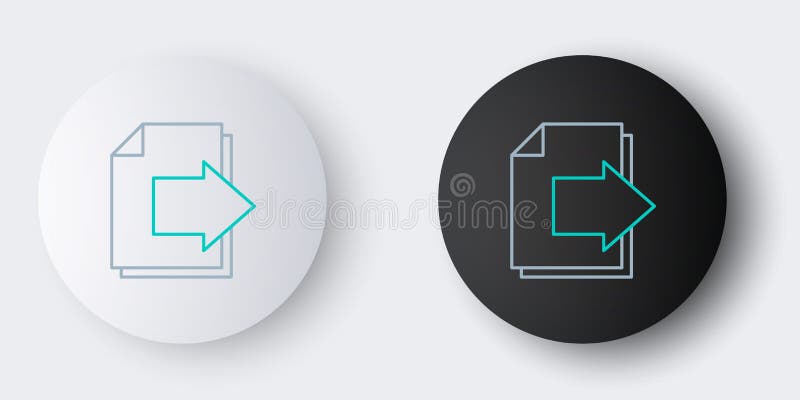 Line Next Page Arrow Icon Isolated on Grey Background. Document File ...
