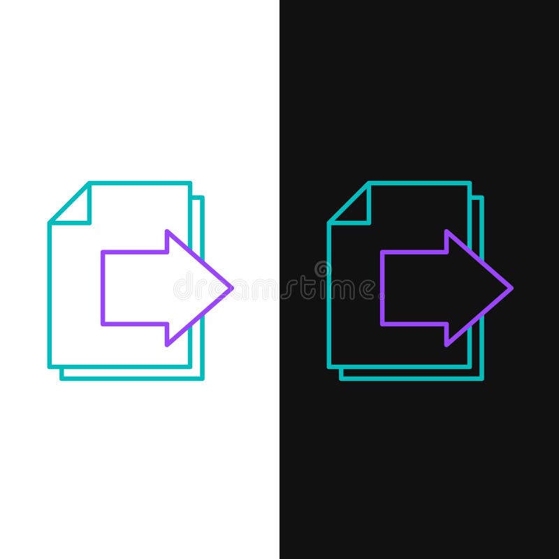 Line Next Page Arrow Icon Isolated on White and Black Background ...