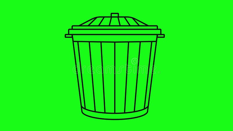 Animation of Trash Can on a Green Screen. Stock Video - Video of ...