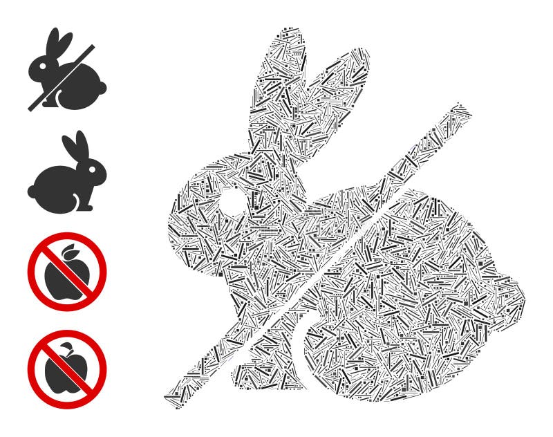 Line No Rabbit Icon Vector Mosaic Stock Vector - Illustration of mosaic ...