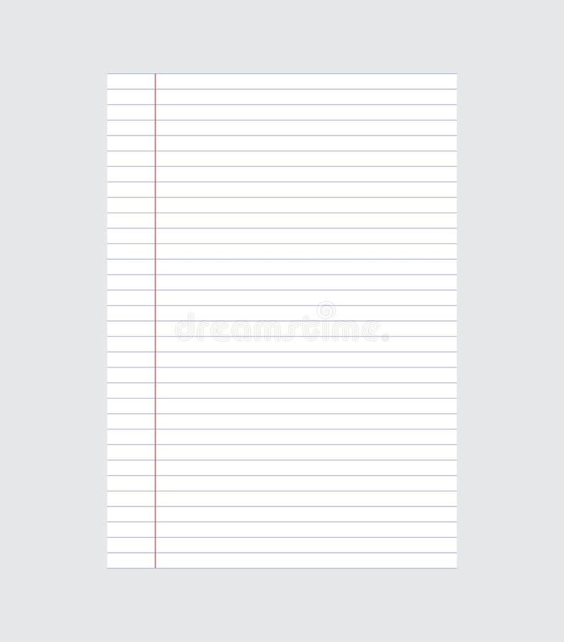 Line Note Document Template. Blank Sheets Design for Back To School ...