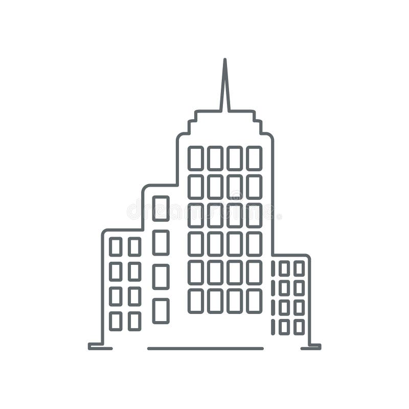 Line office building icon stock vector. Illustration of city - 83163901