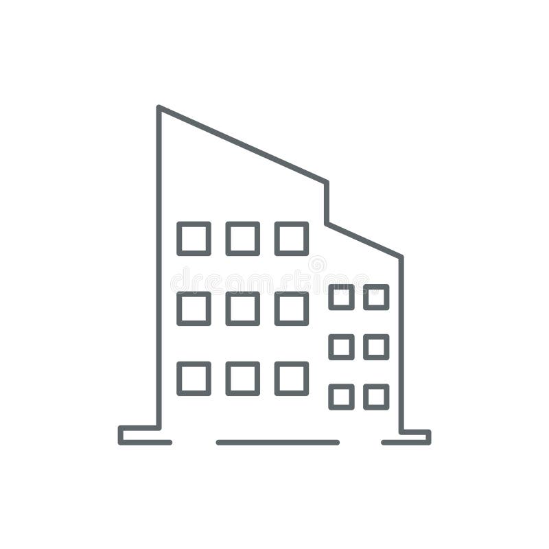 Line office building icon stock vector. Illustration of element - 83163908