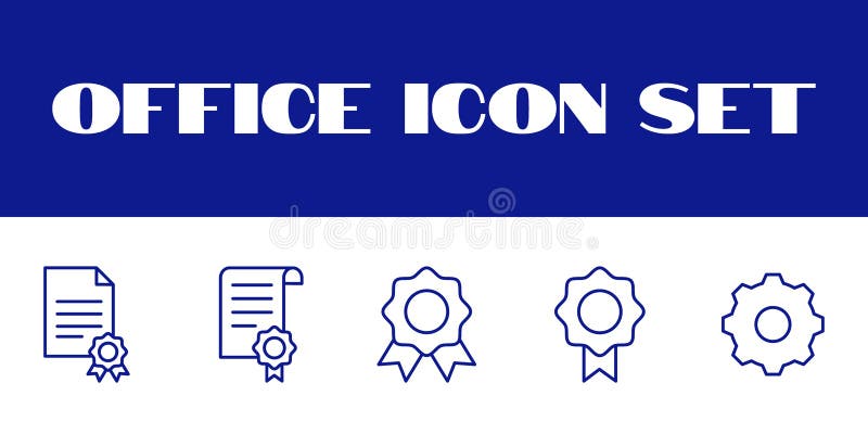 Line Office Icons Set Vector Office Business Illustration Icons Set ...