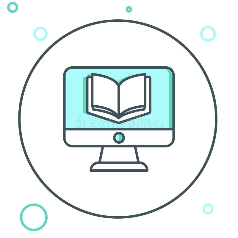 Line Online Class Icon Isolated on White Background. Online Education ...