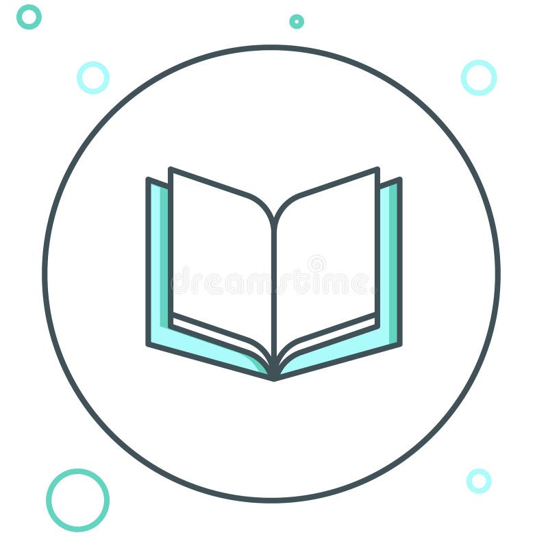 Line Open Book Icon Isolated on White Background. Colorful Outline ...