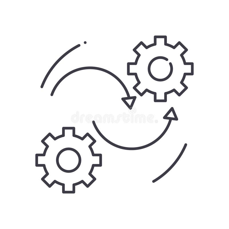 Line Operation Icon, Black Vector Sign with Editable Strokes, Concept ...