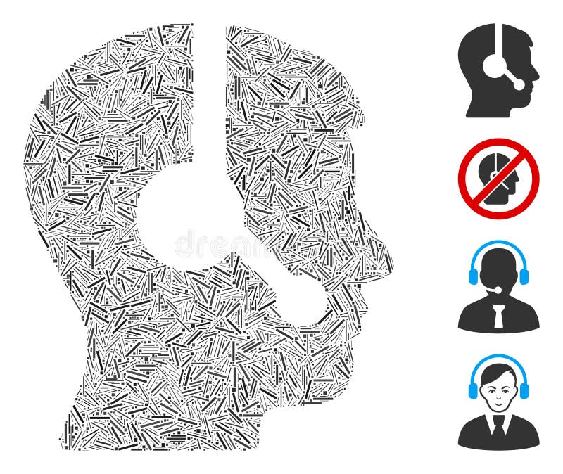 Line Operator Icon Vector Collage Stock Illustration - Illustration of ...