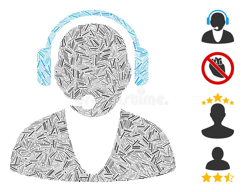 Line Operator Icon Vector Mosaic Stock Vector - Illustration of ...