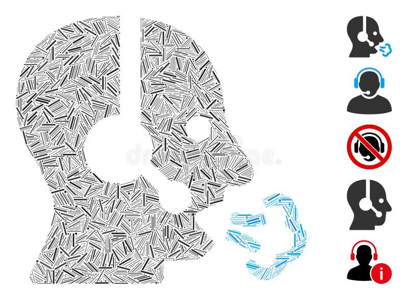 Line Operator Speech Icon Vector Mosaic Stock Illustration ...