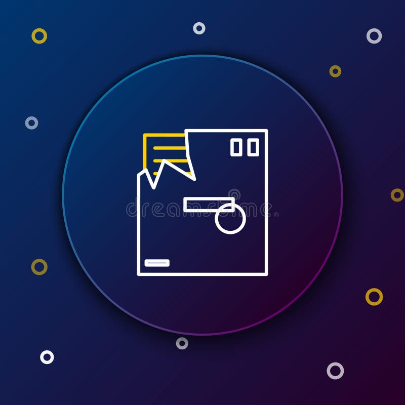 Line Ordered Envelope Icon Isolated on Blue Background. Email Message ...