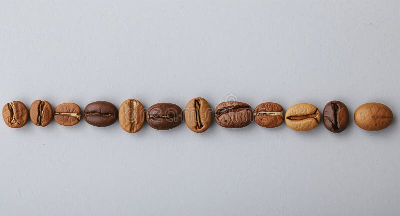 A Line of Organic Oval Objects. Variety of Colors and Textures, Neutral ...