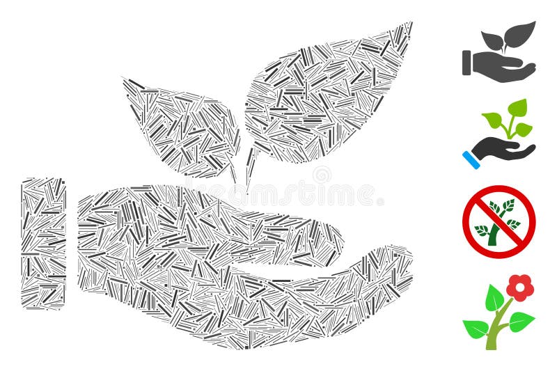 Line Organic Supplement Hand Icon Vector Collage Stock Illustration ...