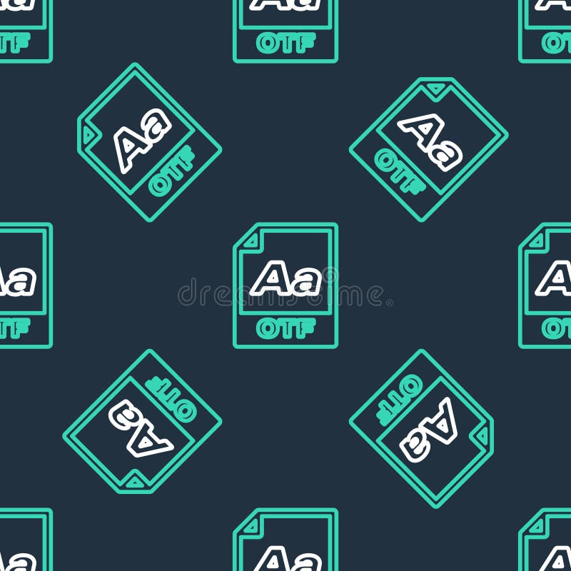 Line Otf File Document Download Otf Button Icon Isolated Seamless