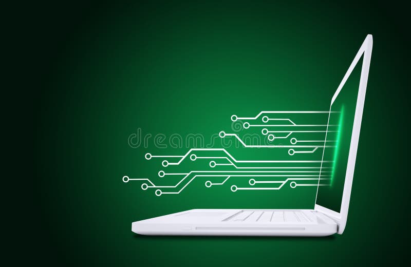 Line out of the laptop stock illustration. Illustration of computer ...