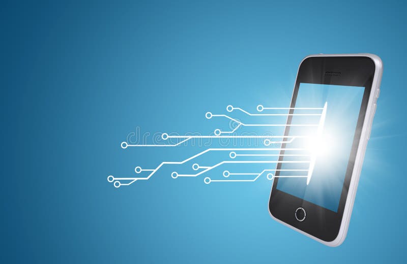 Line out of the smartphone stock illustration. Illustration of ...