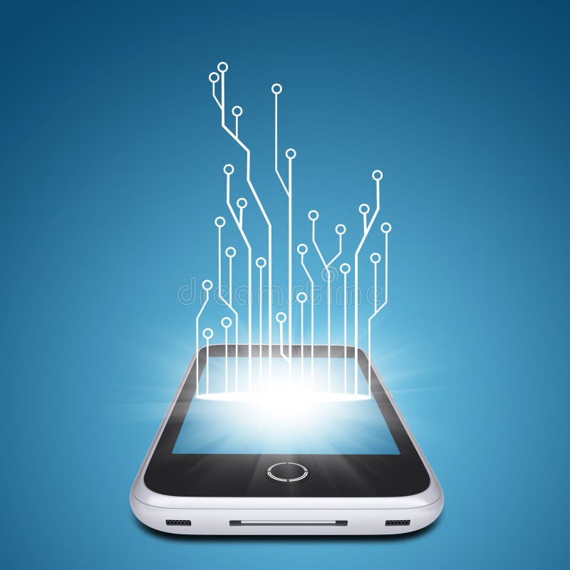 Line out of the smartphone stock illustration. Illustration of icon ...