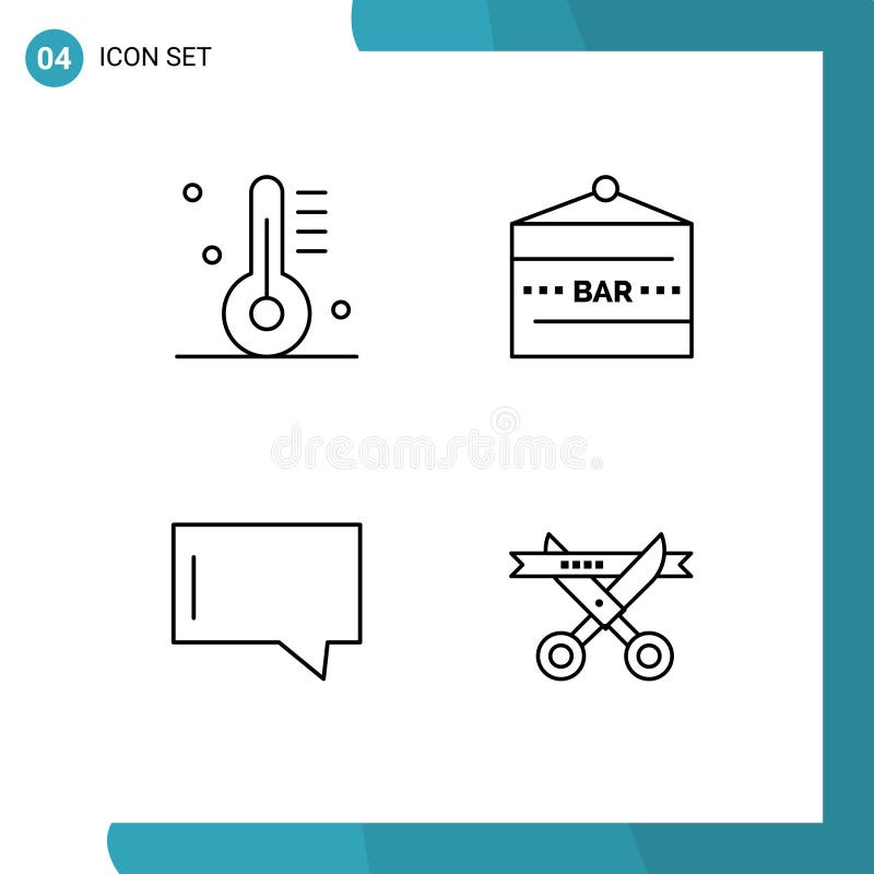 Line Pack of 4 Universal Symbols of Appliance, Food and Drink, Food ...