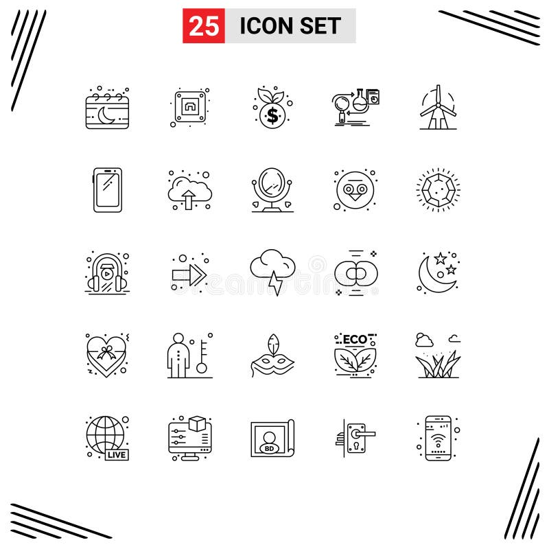 Line Pack of 25 Universal Symbols of Clean, Development, Business ...