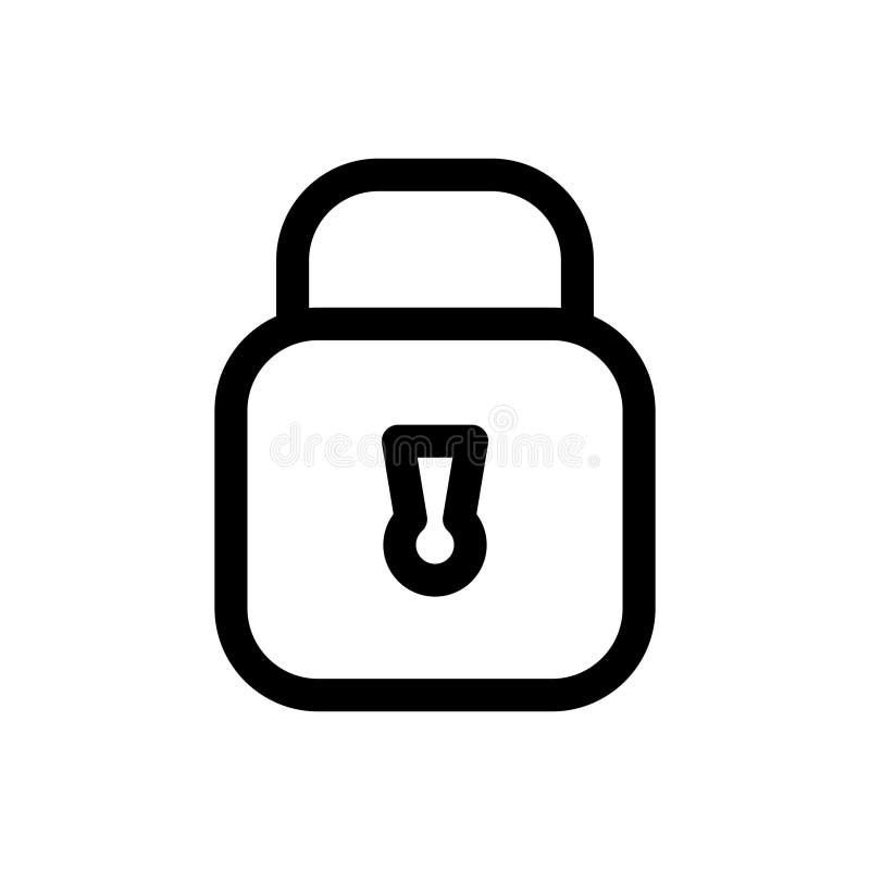 Line Padlock Icon Representing Security and Privacy Stock Illustration ...