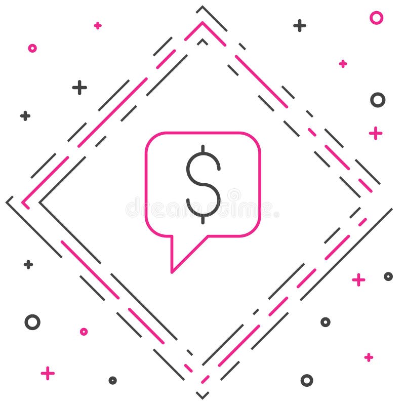 Line Paid Support Icon Isolated on White Background.Speech Bubble Chat ...