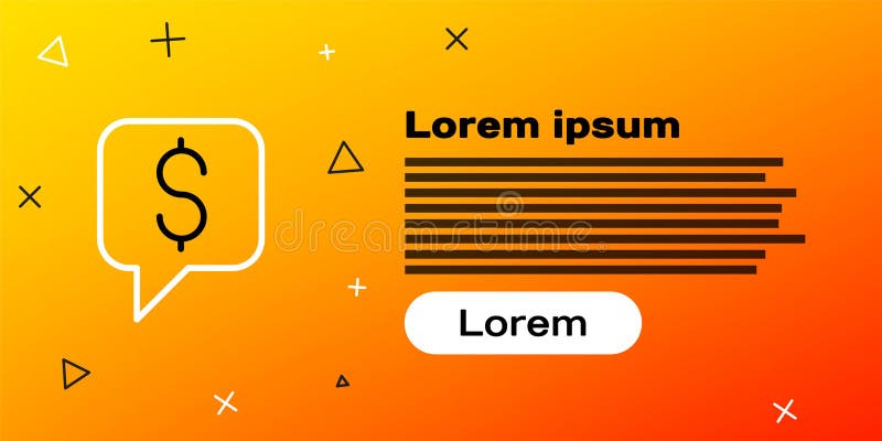 Line Paid Support Icon Isolated on Yellow Background.Speech Bubble Chat ...