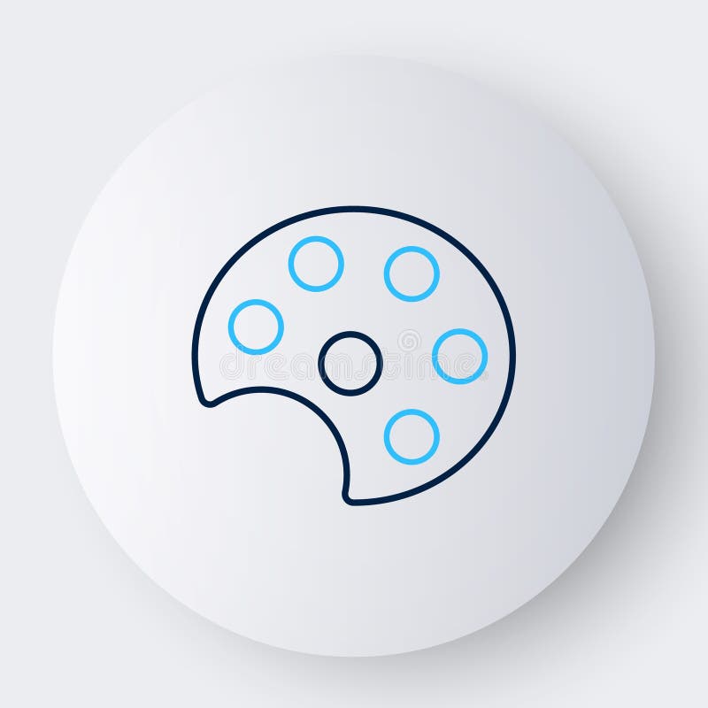 Line Palette Icon Isolated on White Background. Colorful Outline ...