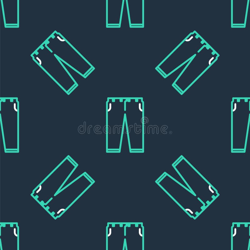 Line Pants Icon Isolated Seamless Pattern on Black Background. Vector ...