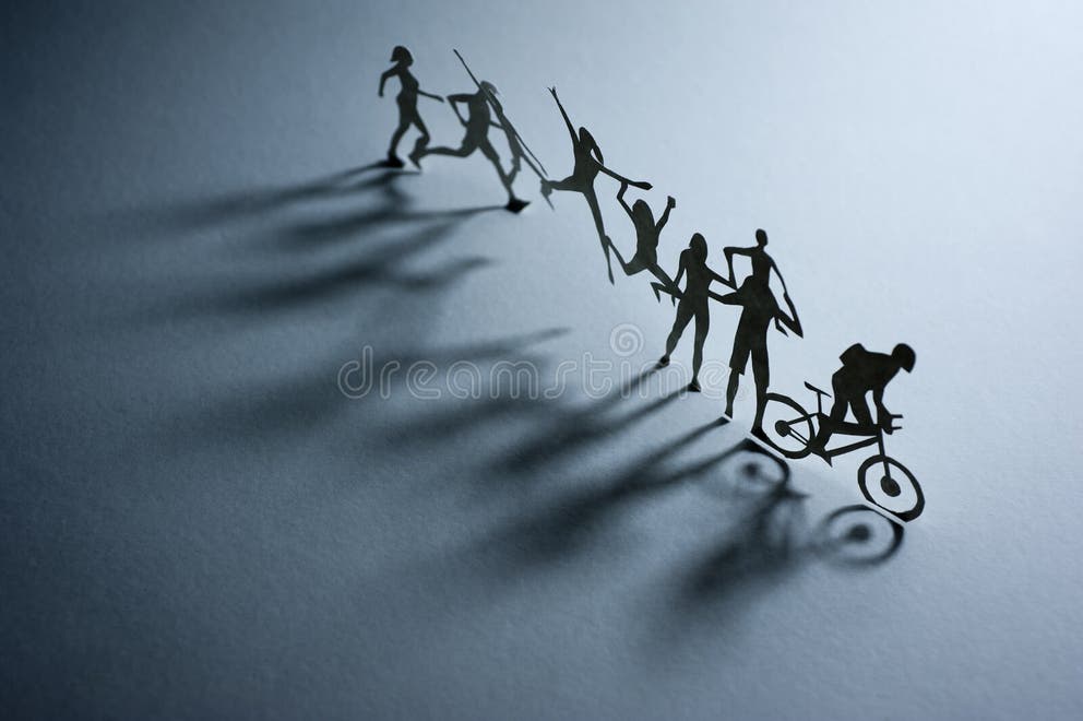 Line of Paper People stock image. Image of care, emotion - 26945861