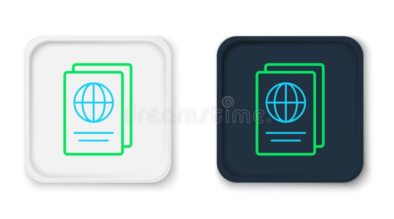 Line Passport With Biometric Data Icon Isolated On White Background