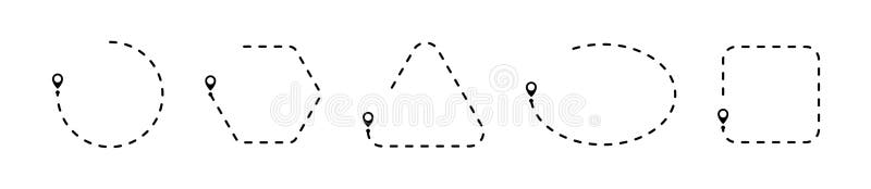 Line Path. Dotted Path. Line Routes Set. Linear Route. Dotted Pathway ...