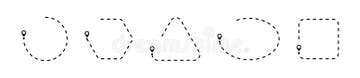 Line Path. Dotted Path. Line Routes Set. Linear Route. Dotted Pathway ...