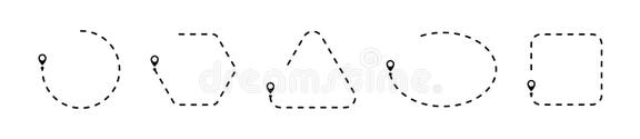 Line Path. Dotted Path. Line Routes Set. Linear Route. Dotted Pathway ...