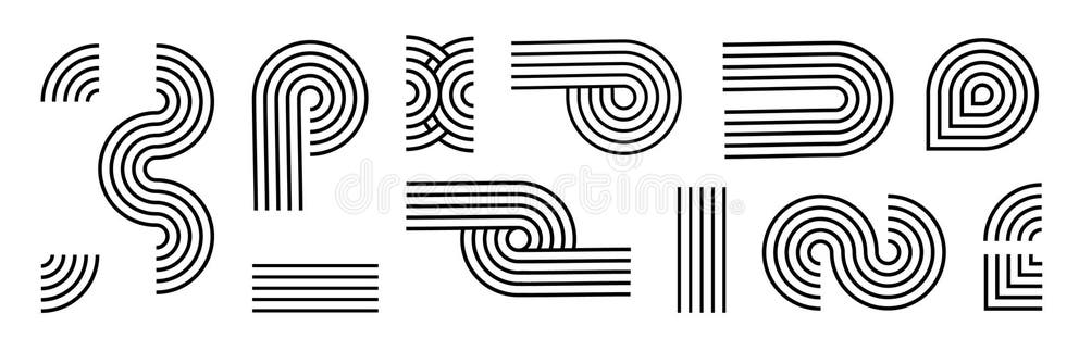 Line Pattern Abstract Shapes Geometric Elements. Architect Design Mid ...