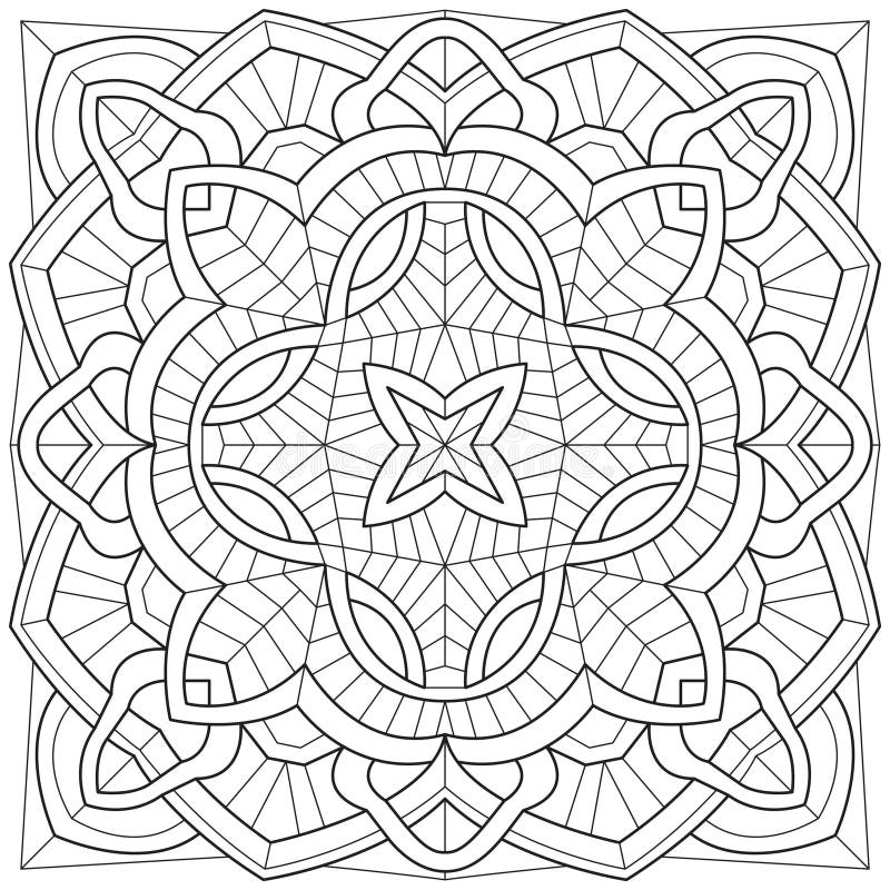 Line Pattern Design. Black and White Vector Illustrations. Coloring ...